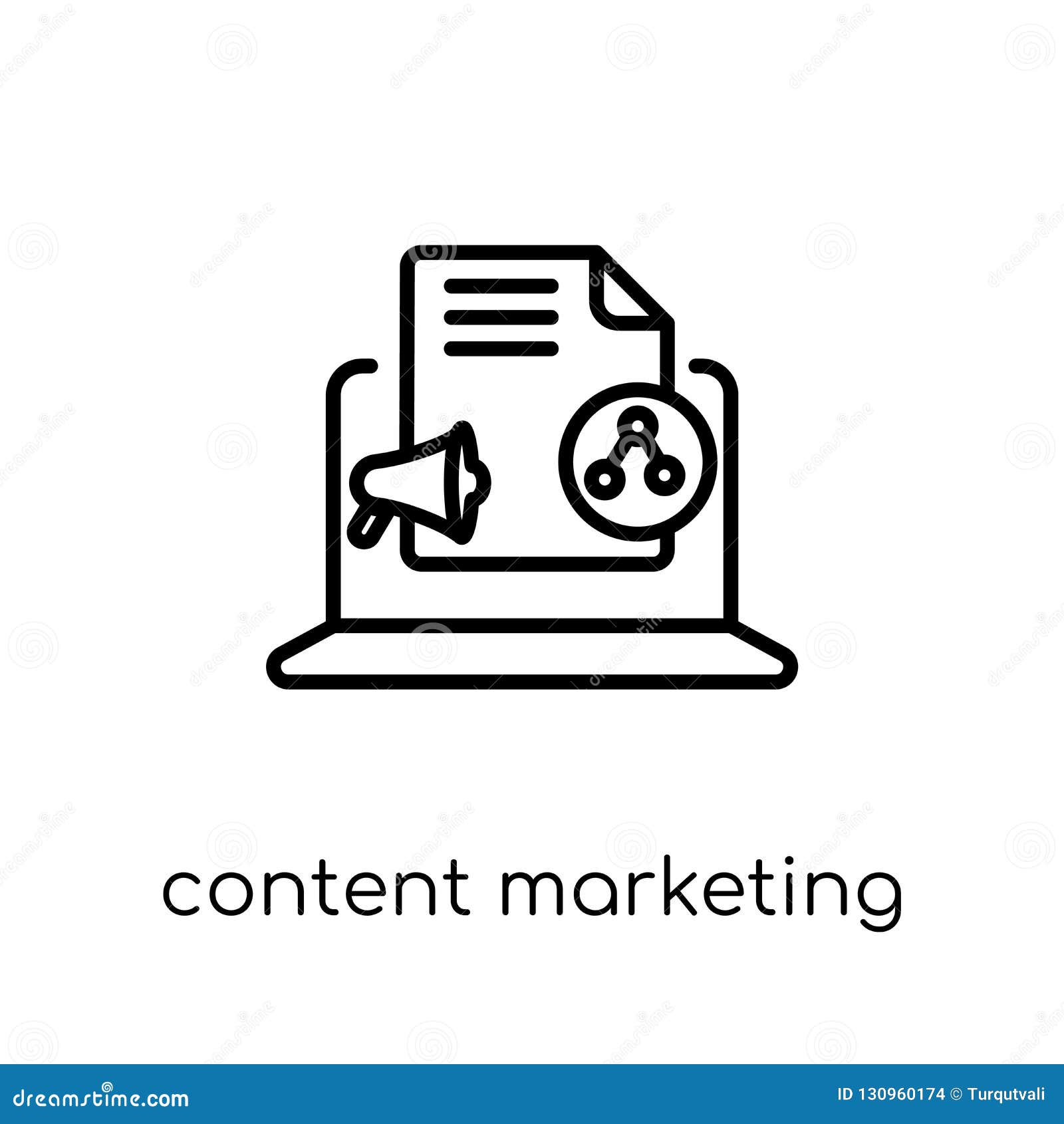 Content Marketing Icon. Trendy Modern Flat Linear Vector Content Stock ...