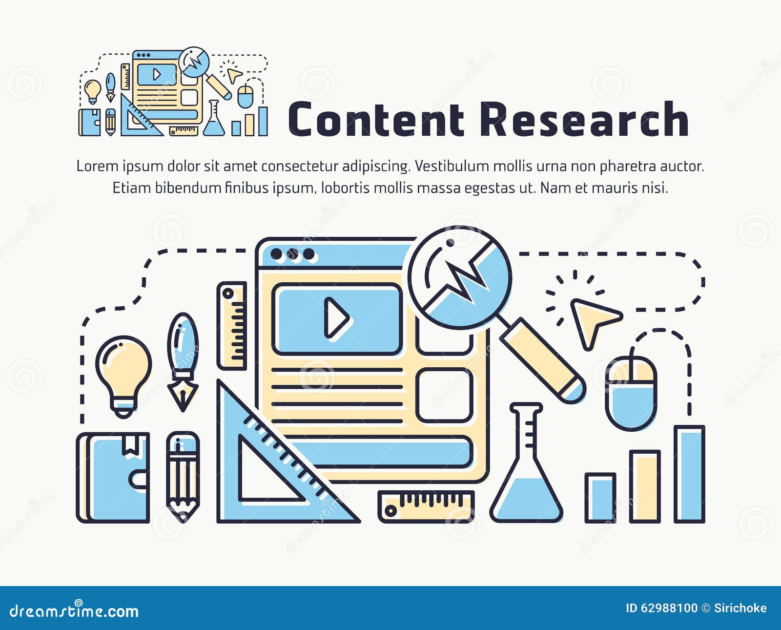 Content Marketing Research Thin Line Icon Design Stock Vector ...