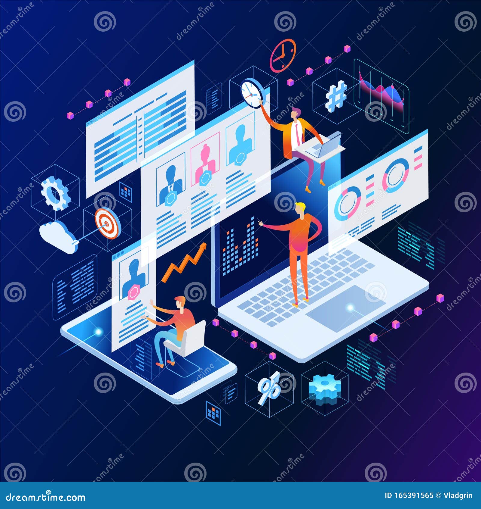 Content Marketing Strategy Web Banner Stock Vector - Illustration of ...