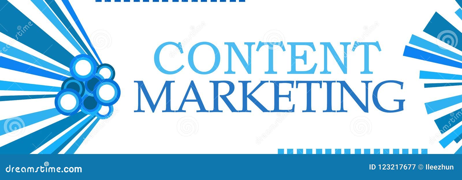 Content Marketing Blue Graphics Horizontal Stock Illustration ...