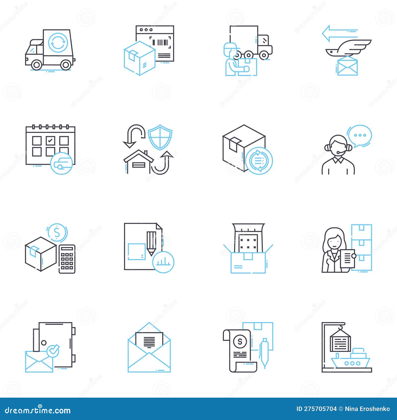 Content Optimization Linear Icons Set. Keywords, Optimization ...