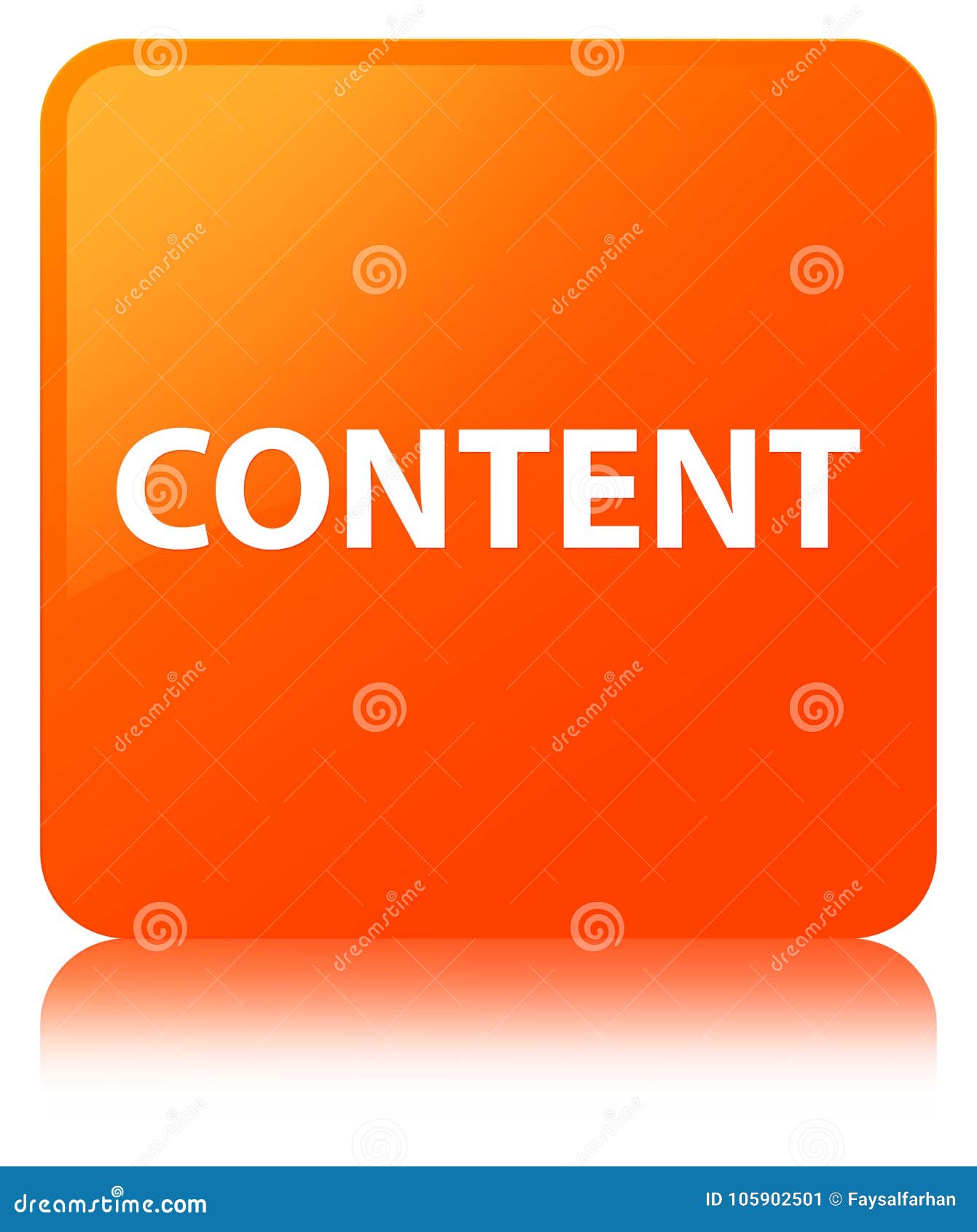 Content Orange Square Button Stock Illustration - Illustration of word ...