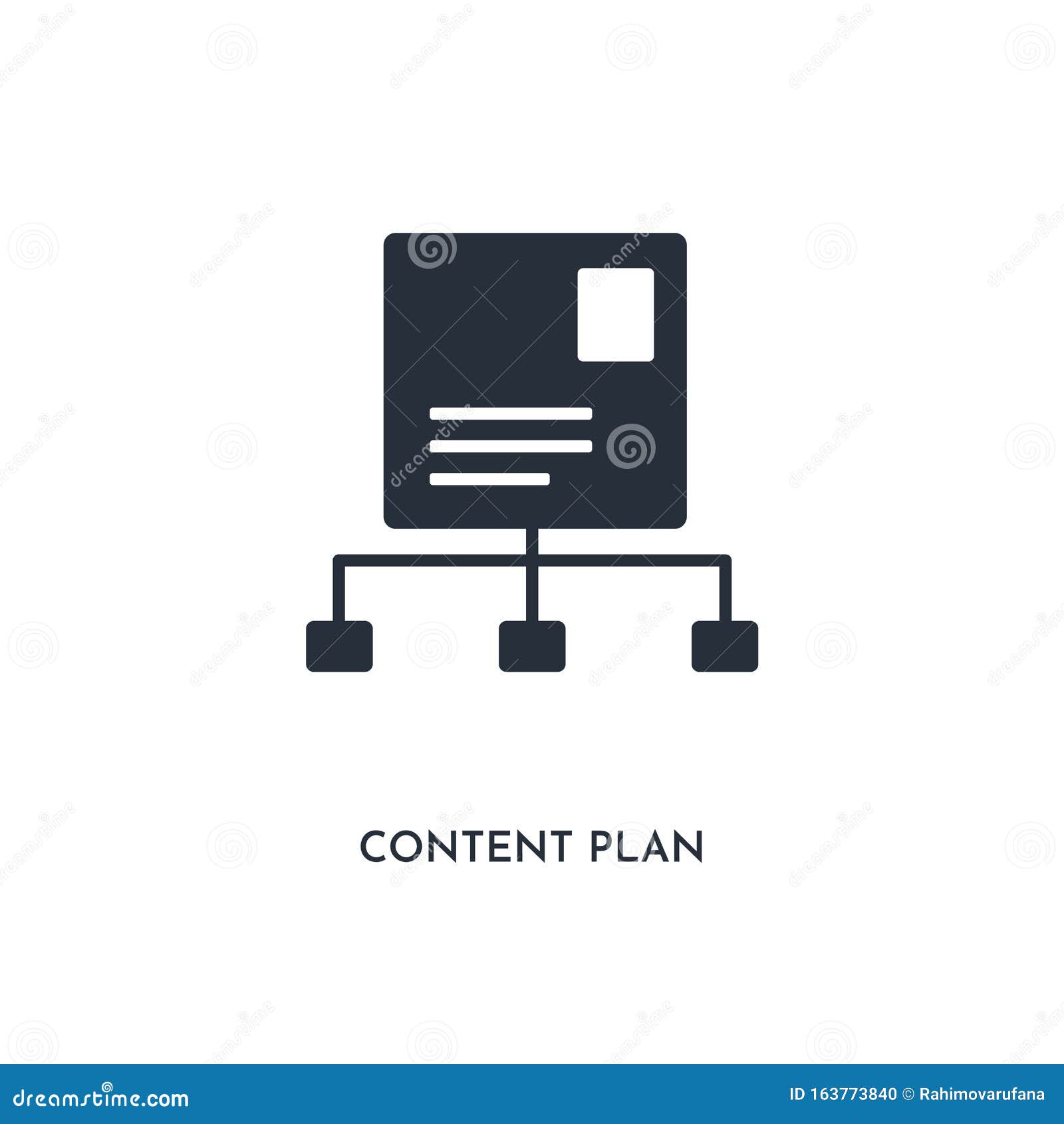 Content Plan Icon. Simple Element Illustration. Isolated Trendy Filled ...