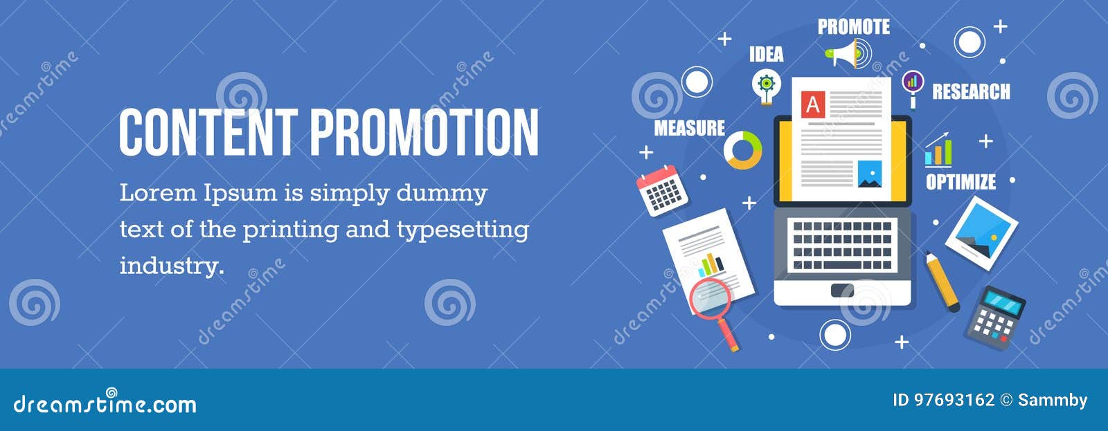 Content Promotion Concept - Flat Design Vector Web Banner Stock Vector ...