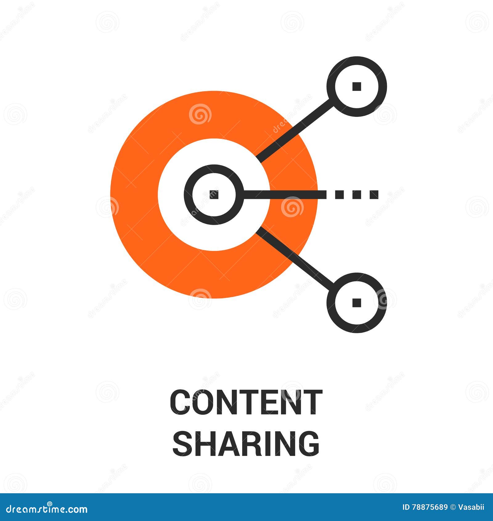 Content sharing icon stock vector. Illustration of line - 78875689