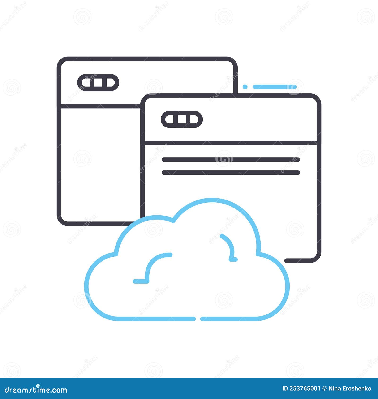 Content Sharing Line Icon, Outline Symbol, Vector Illustration, Concept ...