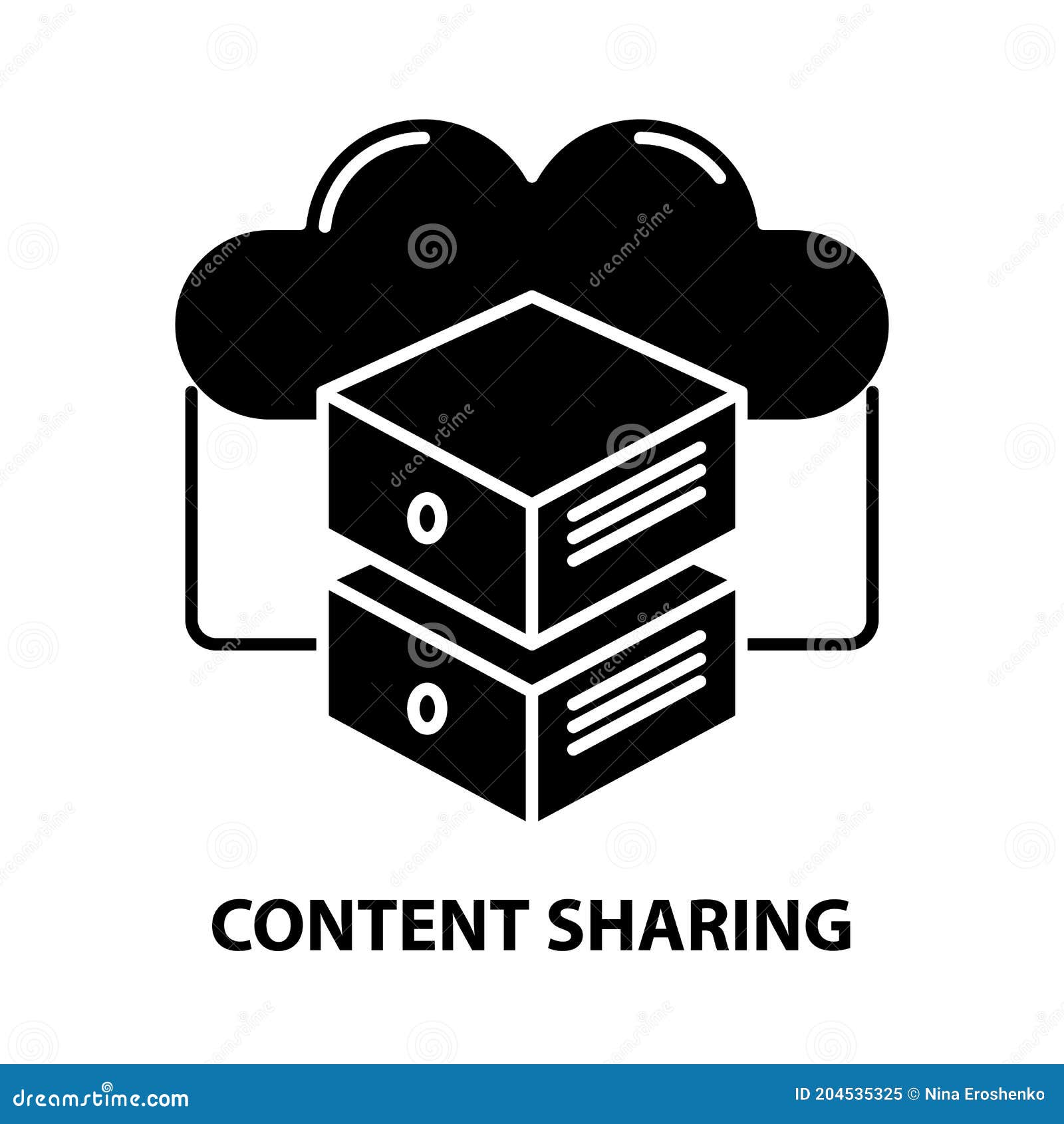 Content Sharing Symbol Icon, Black Vector Sign with Editable Strokes ...