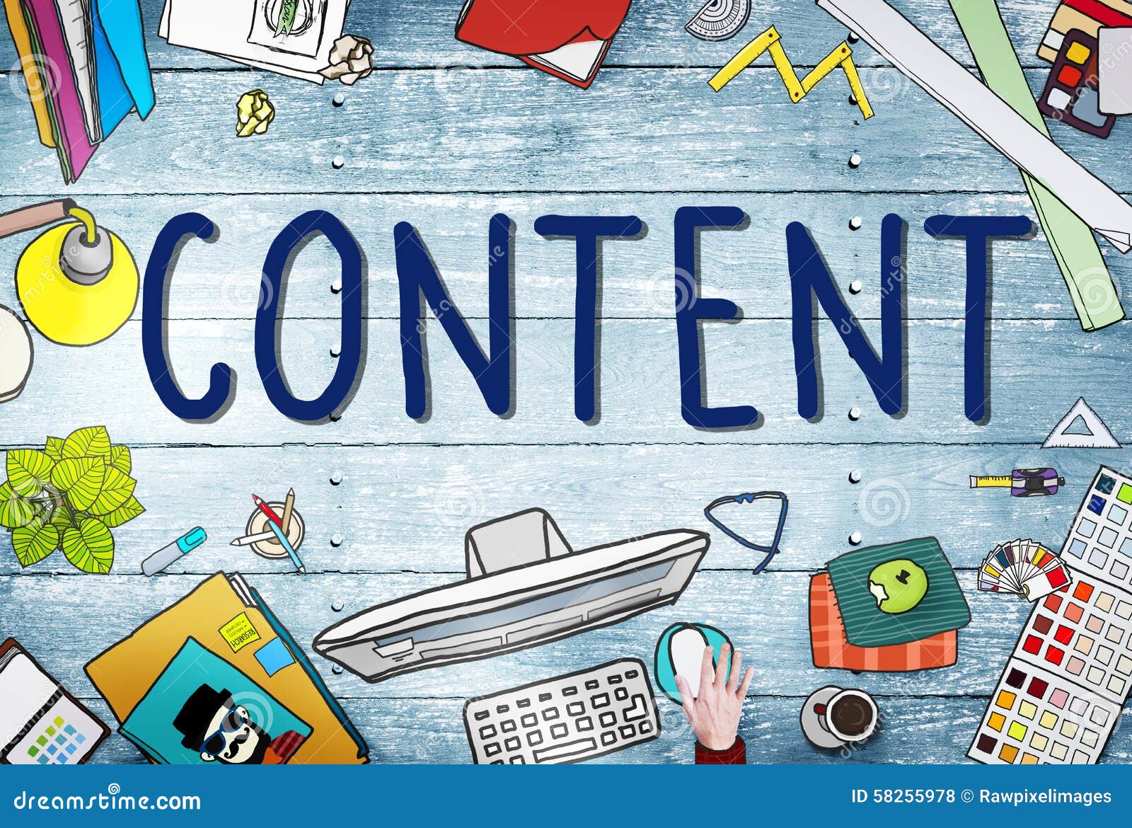 Content Social Media Networking Connection Concept Stock Illustration ...