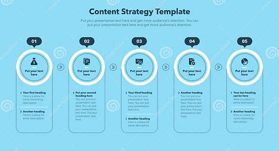 Content Strategy Template with Five Stages and Place for Your Content ...