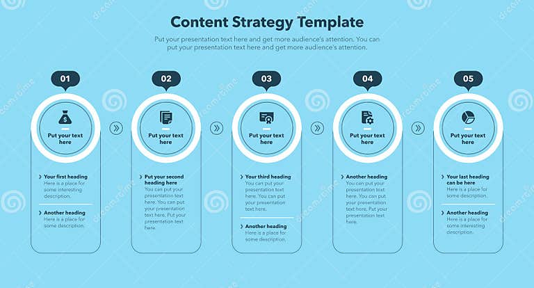 Content Strategy Template with Five Stages and Place for Your Content ...