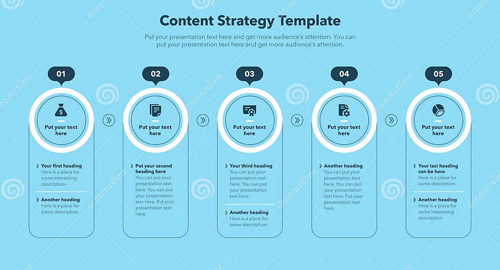 Content Strategy Template with Five Stages and Place for Your Content ...