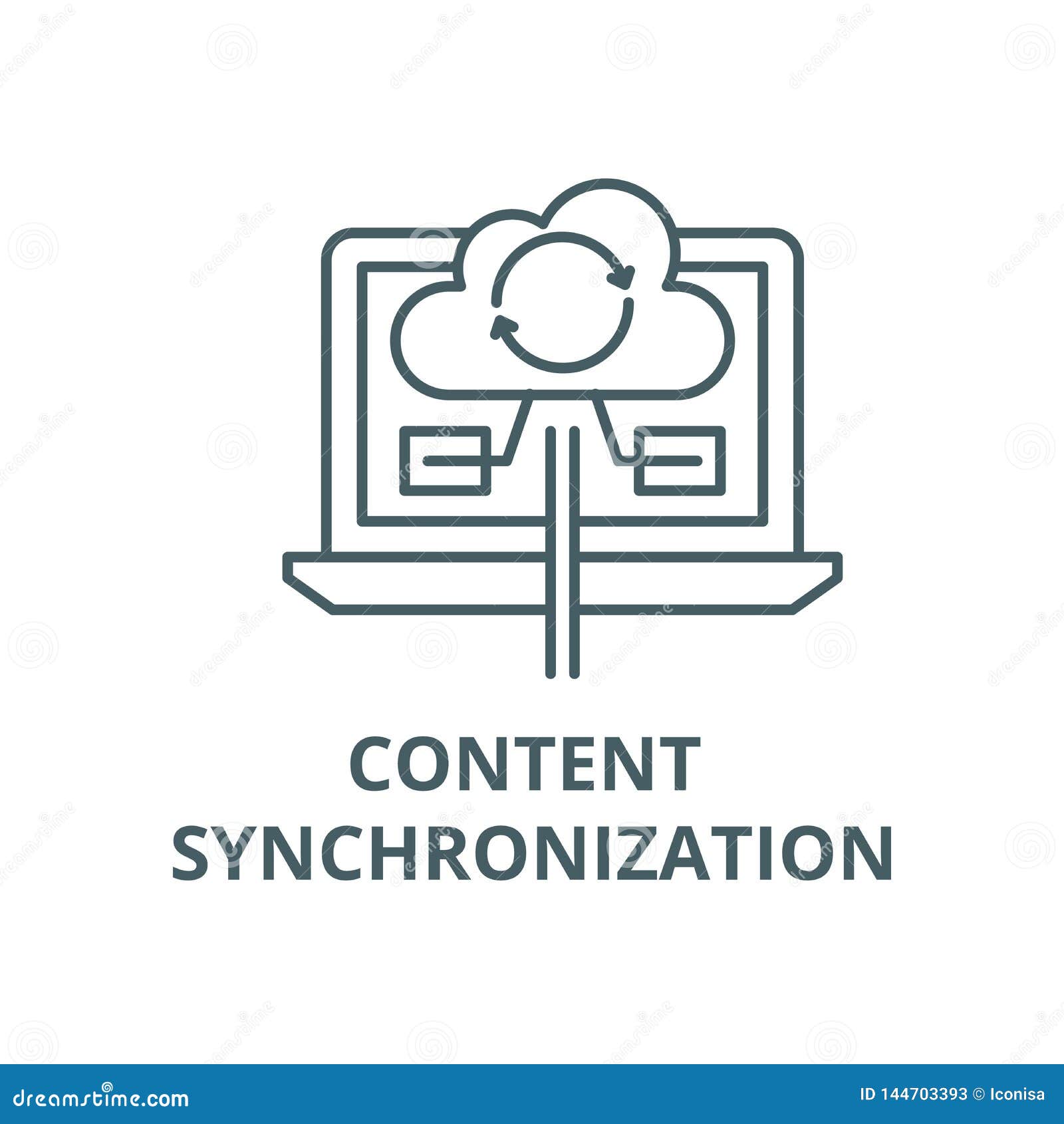 Content Synchronization Line Icon Vector Content Synchronization