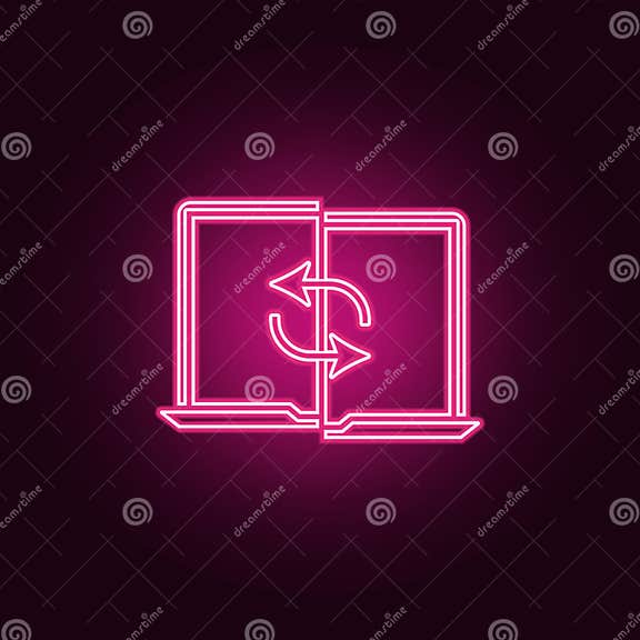 Content Syncing Icon. Elements of Web Development in Neon Style Icons ...