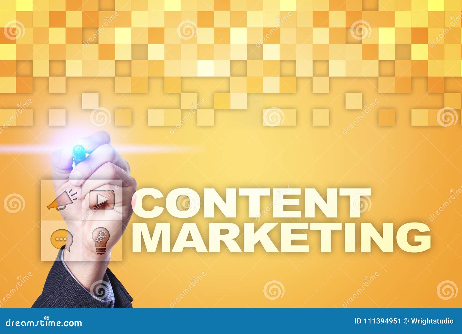 Content Text on Virtual Screen. Business Technology and Internet ...