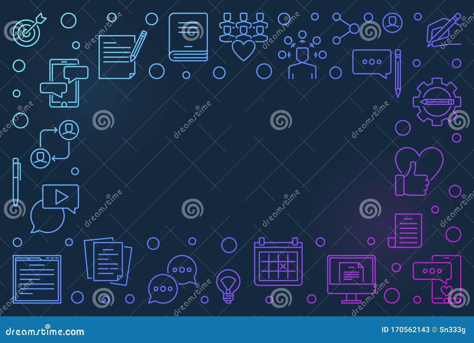 Content Vector Concept Colorful Linear Illustration or Frame Stock ...