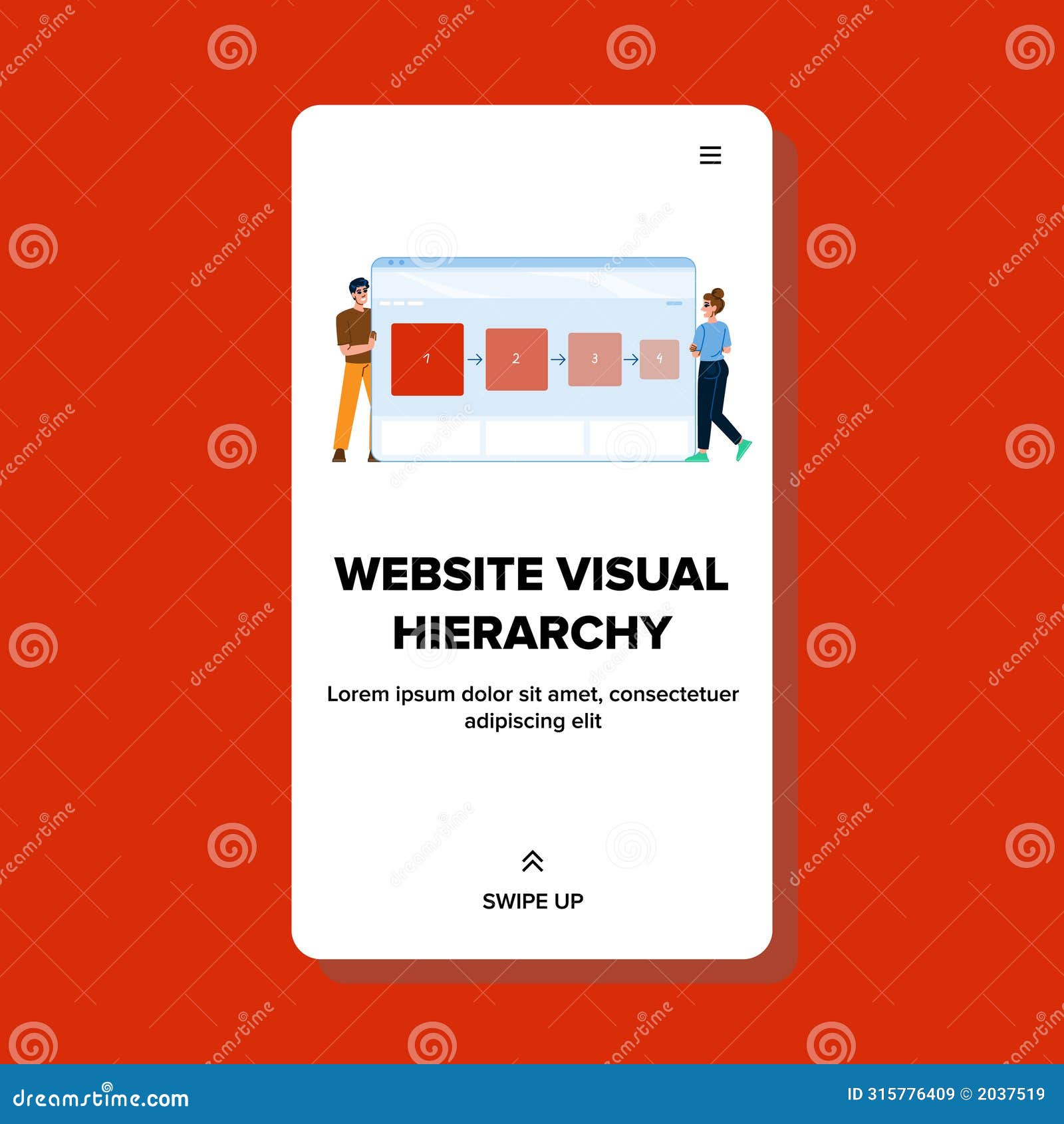 Hierarchy Of Content Concept Icon Cartoon Vector | CartoonDealer.com ...