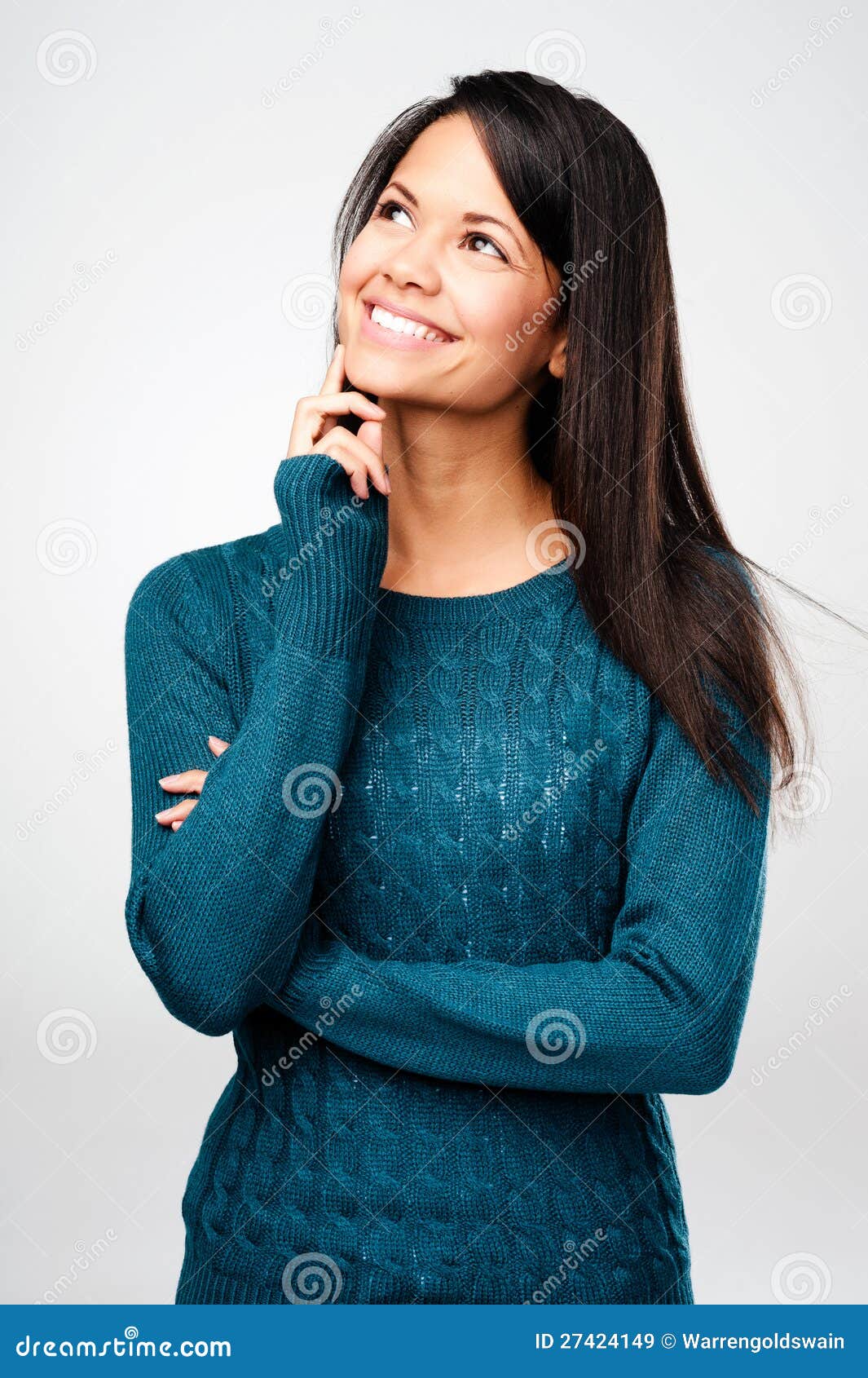 Content woman stock image. Image of hand, business, isolated - 27424149