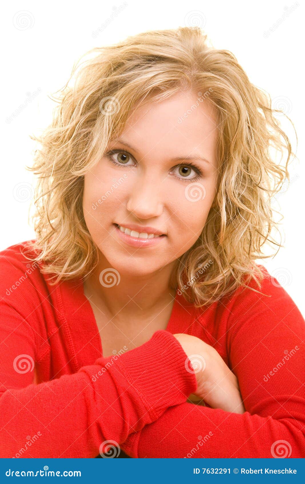Content woman stock image. Image of hair, white, camera - 7632291