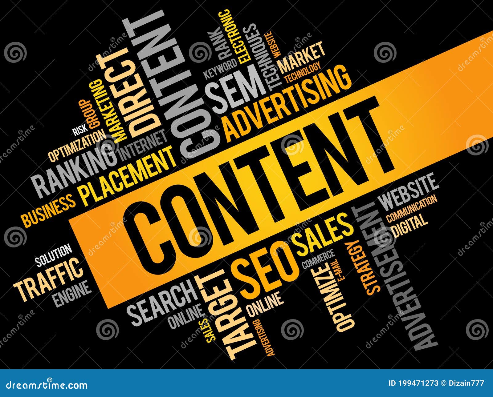 CONTENT Word Cloud Background Stock Illustration - Illustration of info ...