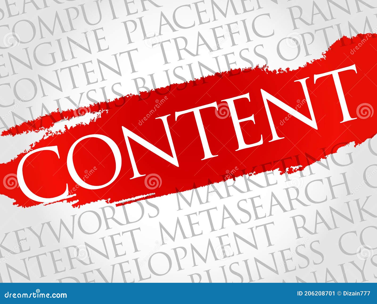 CONTENT word cloud stock illustration. Illustration of chart - 206208701