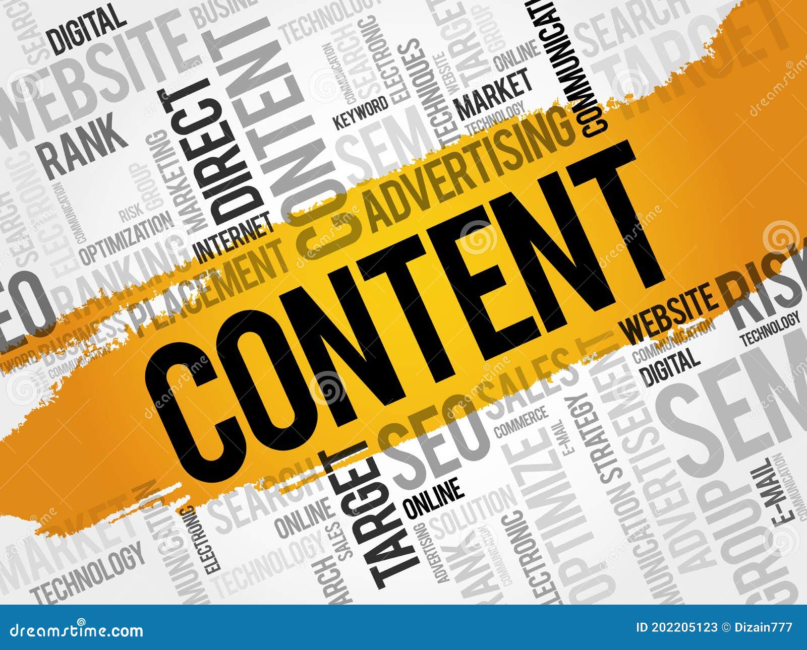 CONTENT word cloud stock illustration. Illustration of plan - 202205123