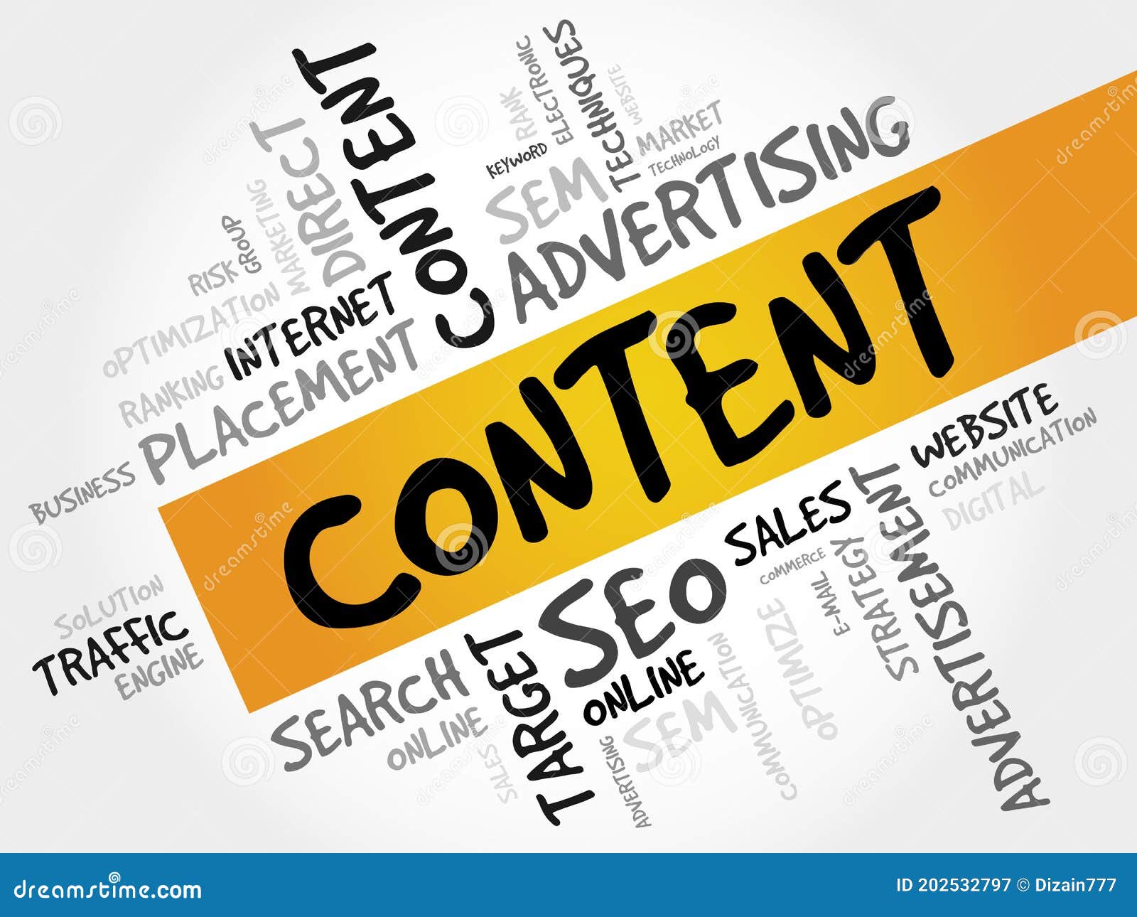 CONTENT word cloud stock illustration. Illustration of data - 202532797