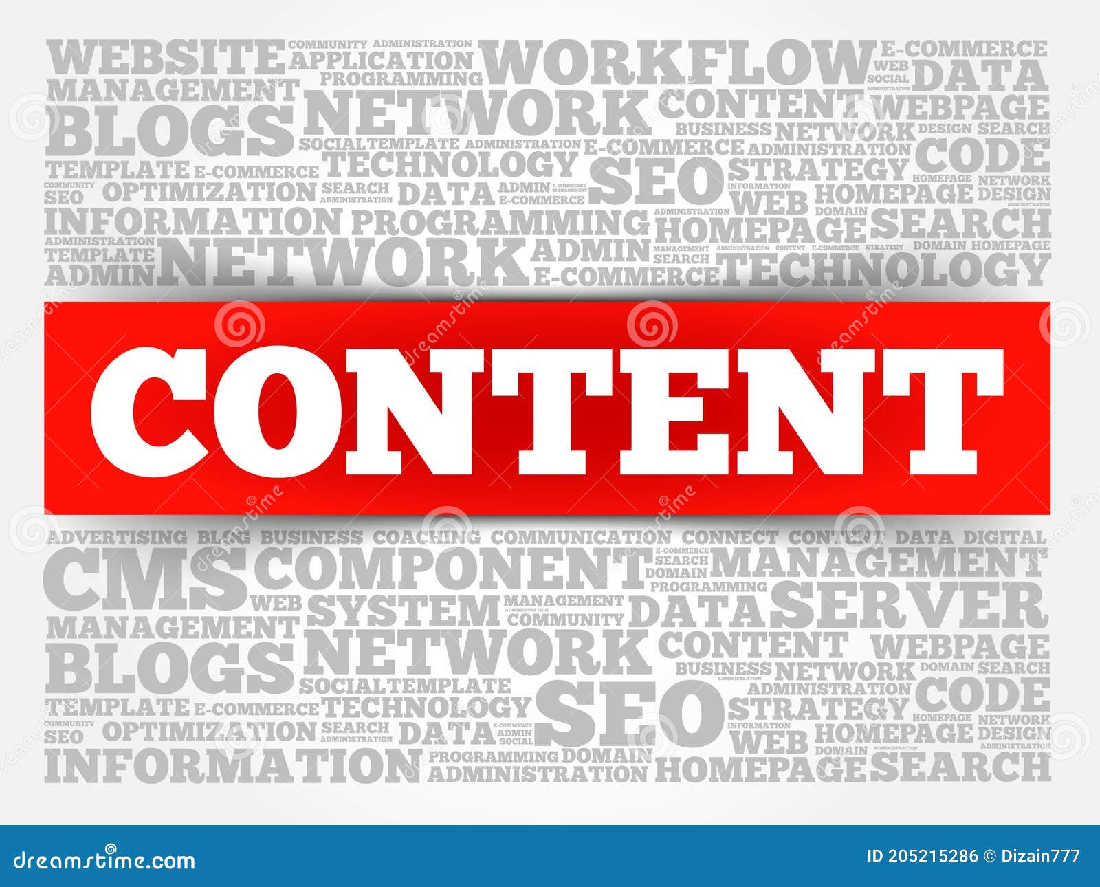 CONTENT word cloud stock illustration. Illustration of design - 205215286