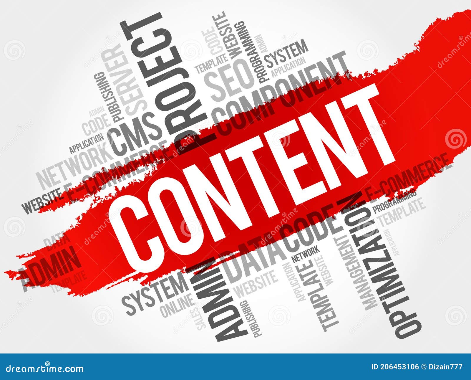 CONTENT word cloud stock illustration. Illustration of internet - 206453106