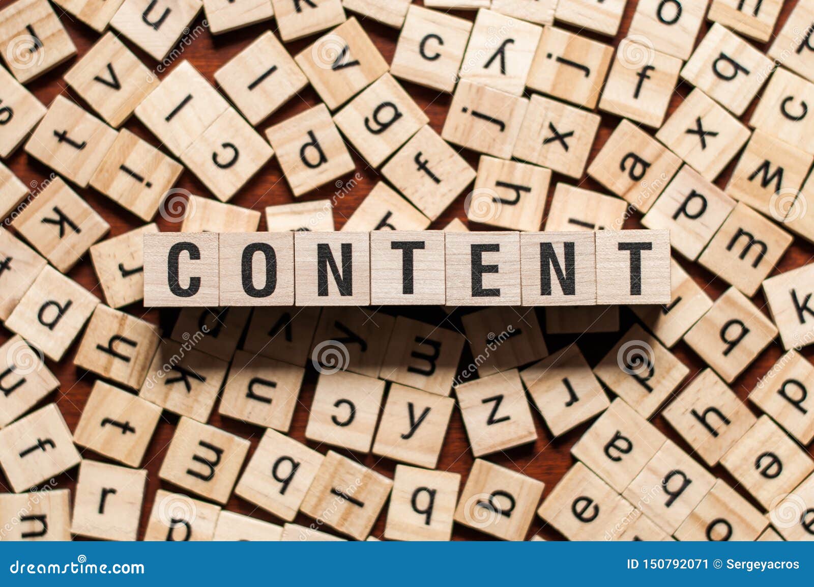 CONTENT Word Concept on Wooden Cubes for Articles Stock Image - Image ...
