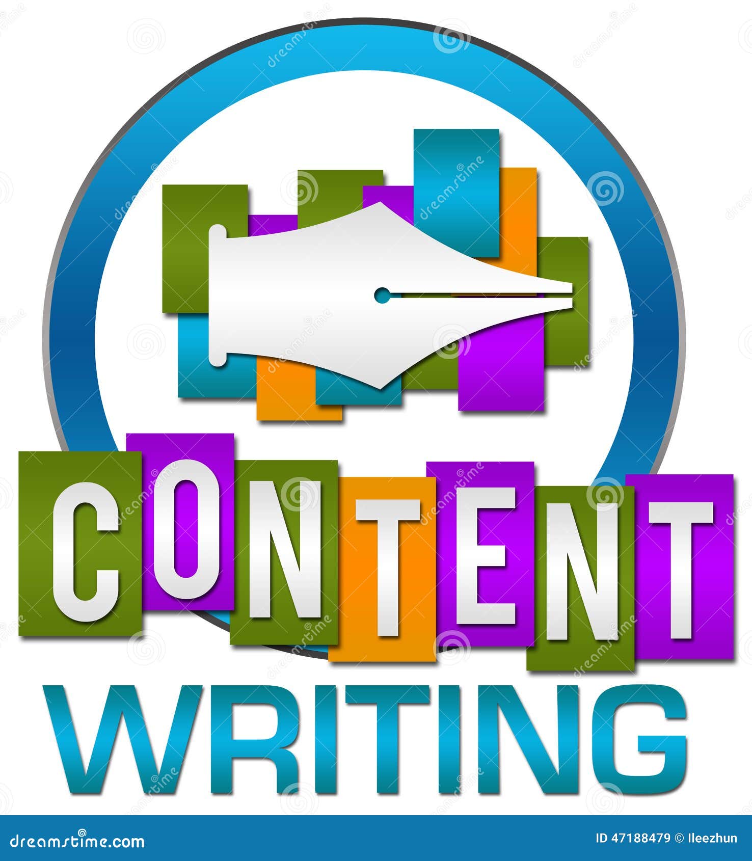 Content Writing Colorful Circle Stripes Stock Illustration ...