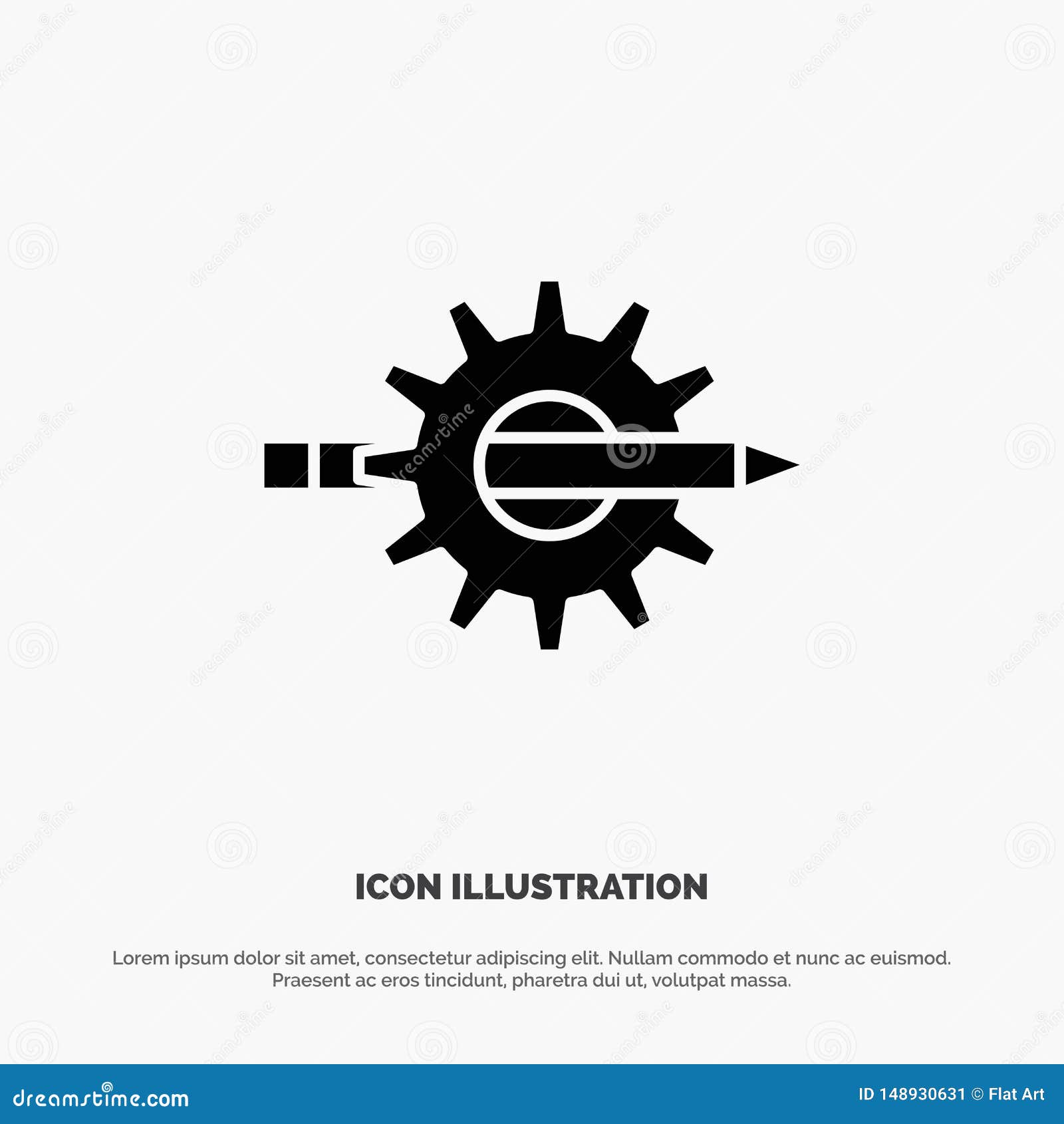 Content, Writing, Design, Development, Gear, Production Solid Glyph ...