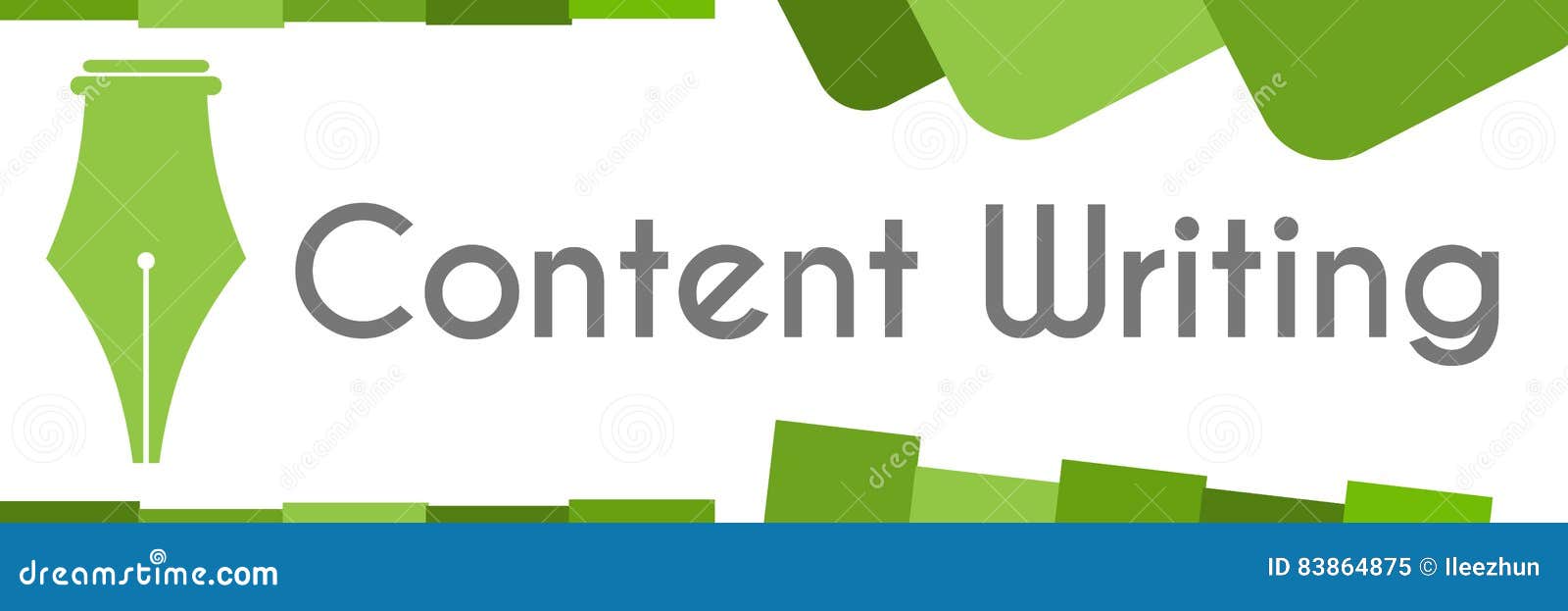 Content Writing Green Abstract Shapes Stock Illustration - Illustration ...