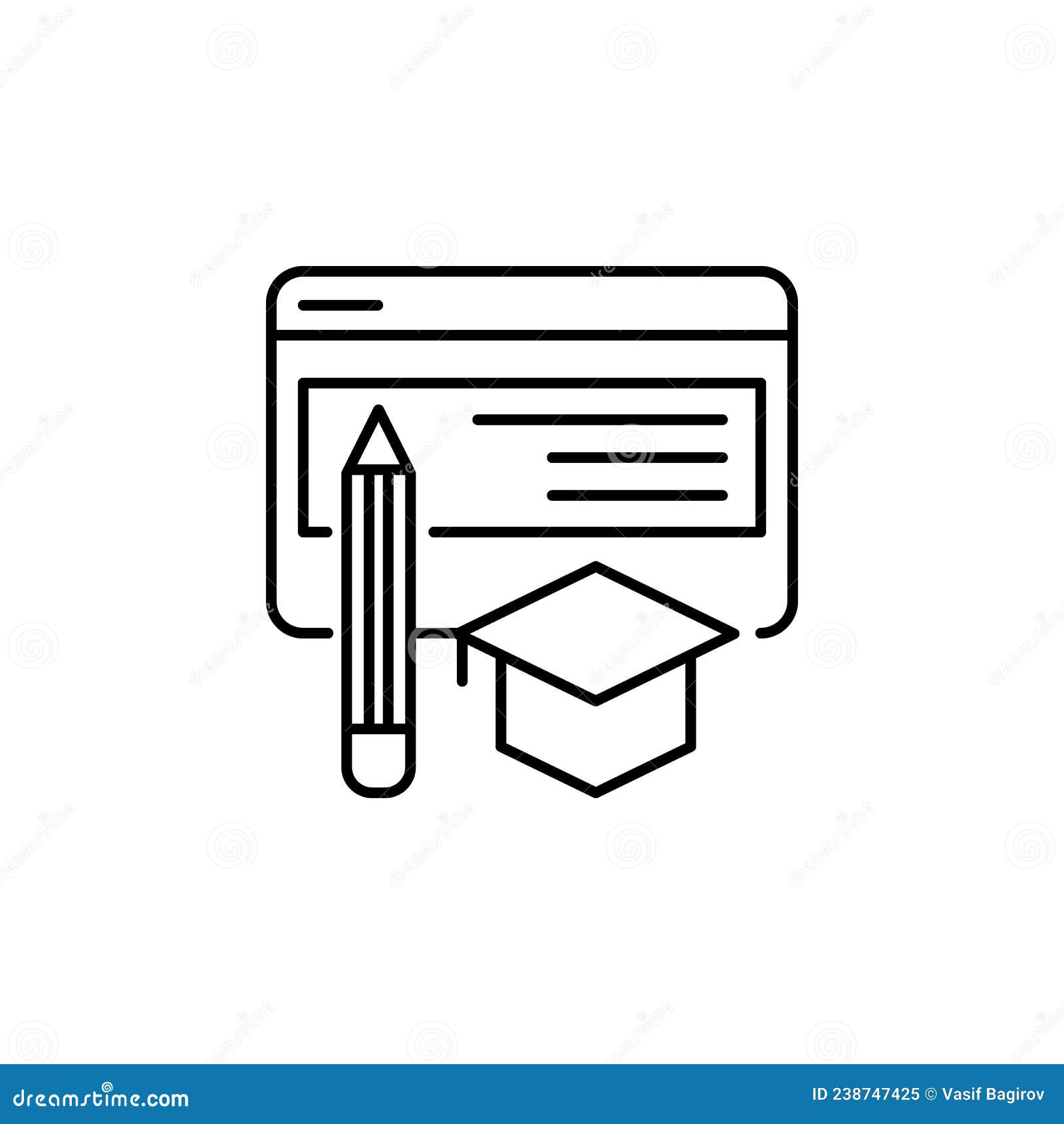 Content Writing Icon. Thin Linear Content Writing Outline Icon Isolated ...