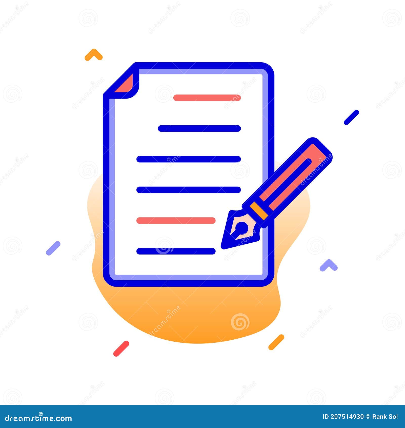 Content Writing, Paper, Pen, Content Fully Editable Vector Icons Stock ...