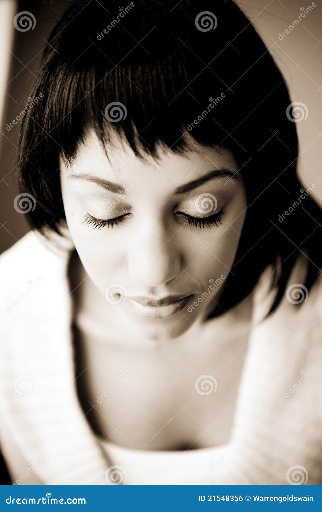 Contented woman stock photo. Image of eyes, race, attractive - 21548356