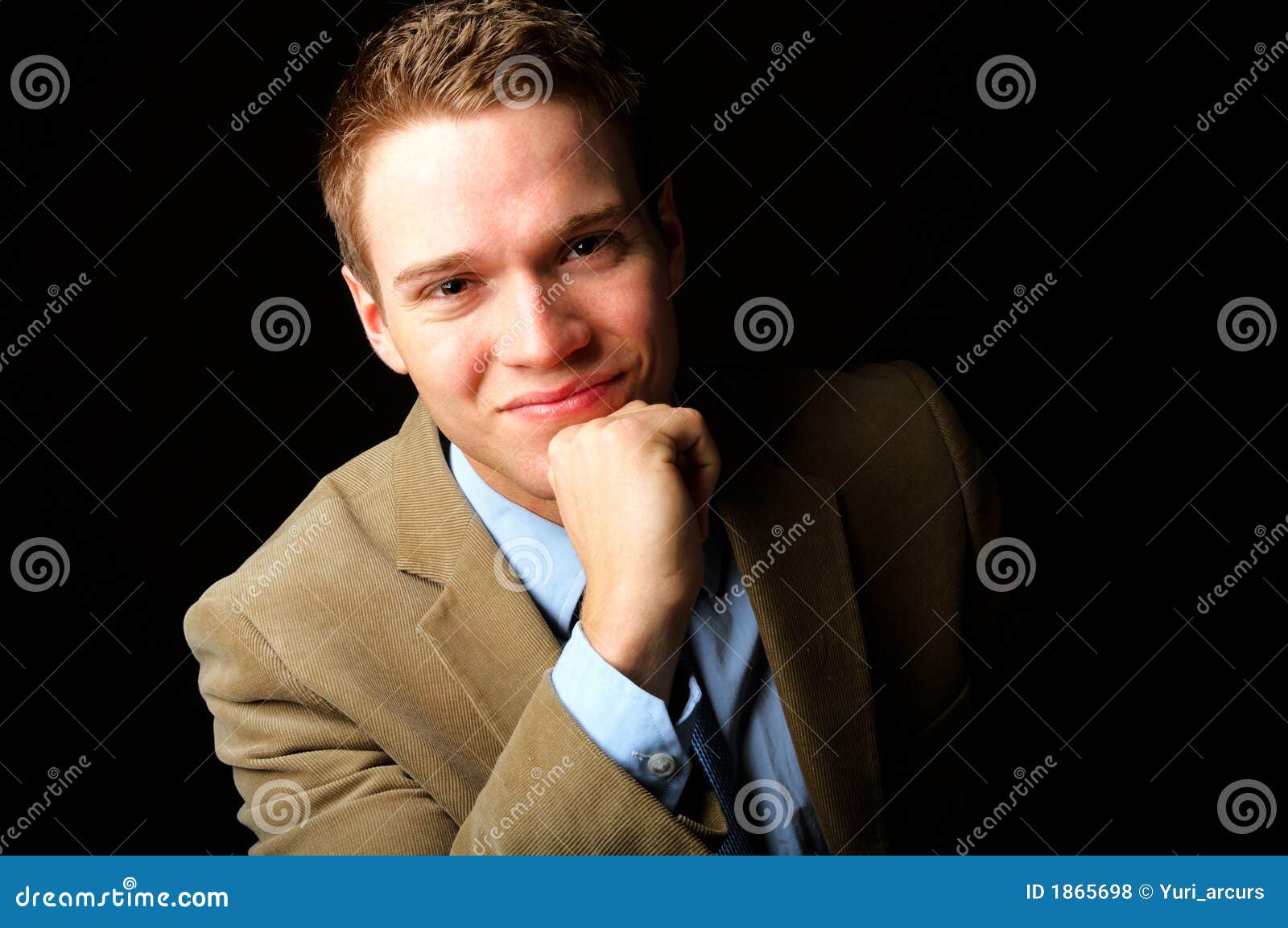 Contented Young Businessman Stock Photo - Image of cheerful, good: 1865698