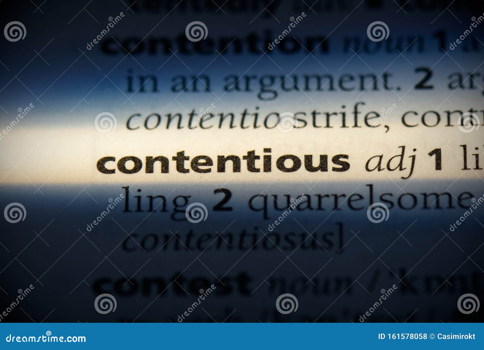 Contentious stock photo. Image of closeup, definition - 161578058