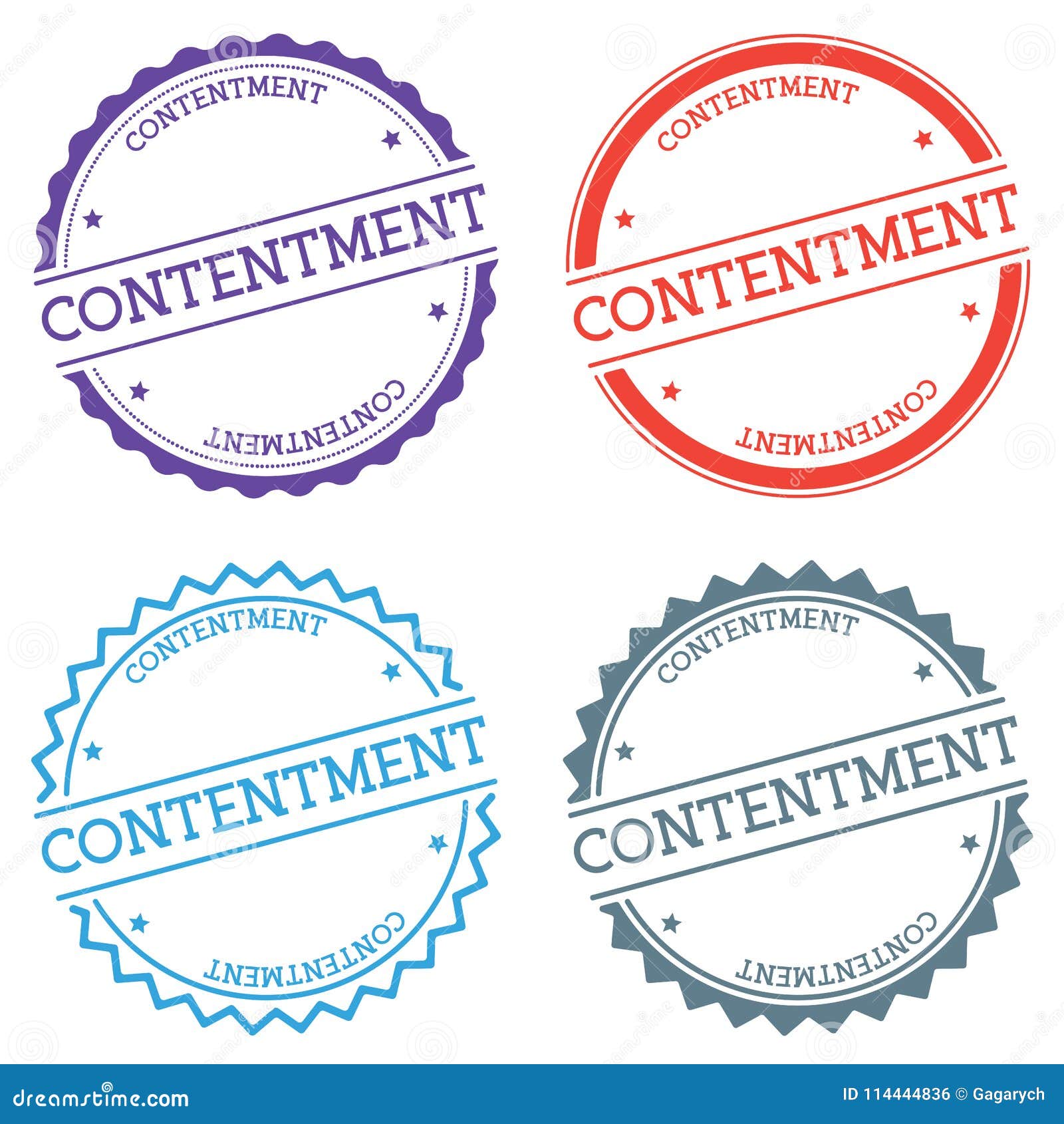 CONTENTMENT Red Rubber Stamp Isolated On White. Vector Illustration ...