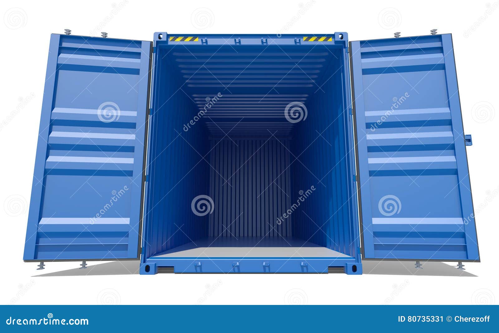 Contentor aberto do azul imagem de stock. Imagem de metal - 80735331