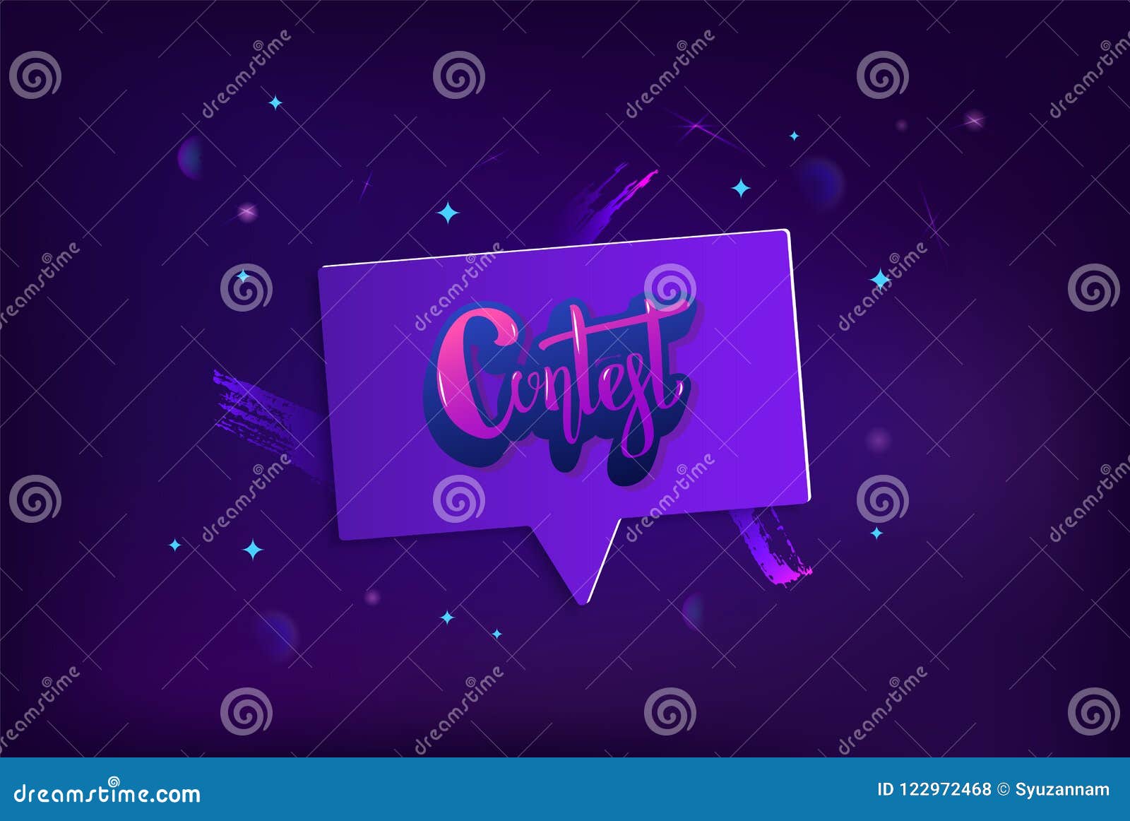 Contest Card. Banner with Decorative Elements. Vector Illustration ...