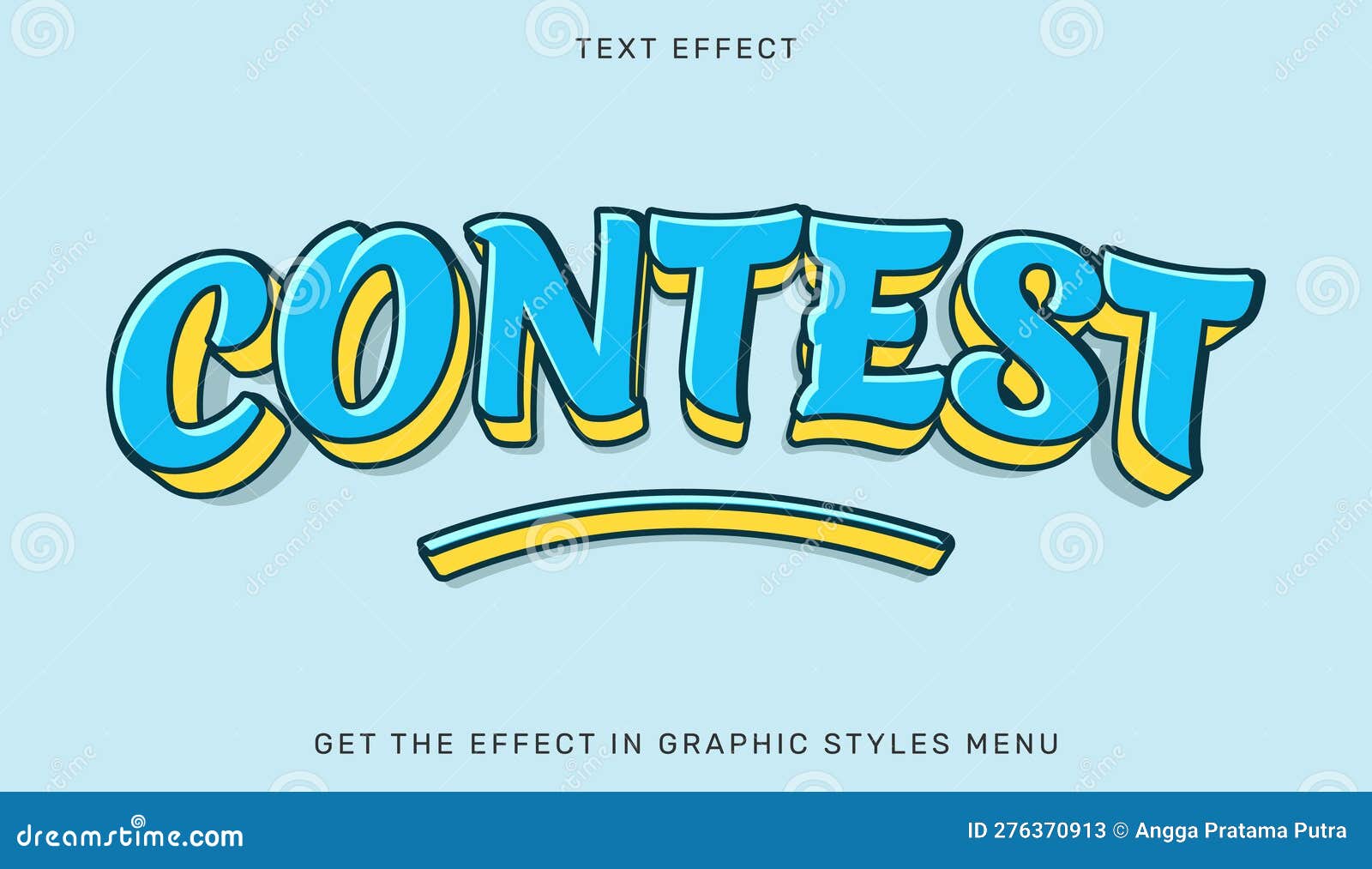 Contest Text Effect Template in 3d Style Stock Vector - Illustration of ...