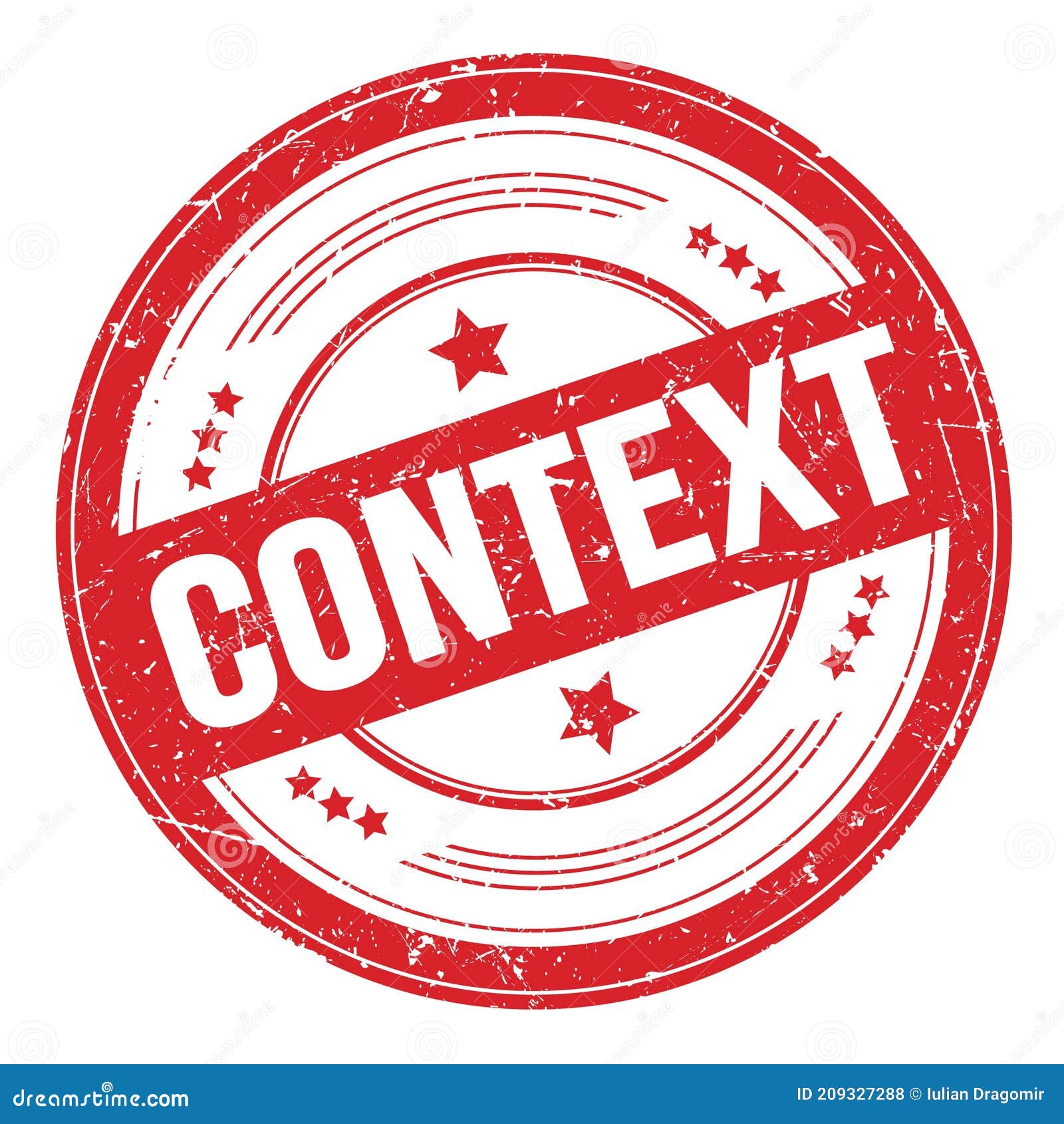 CONTEXT Text on Red Round Grungy Stamp Stock Illustration ...