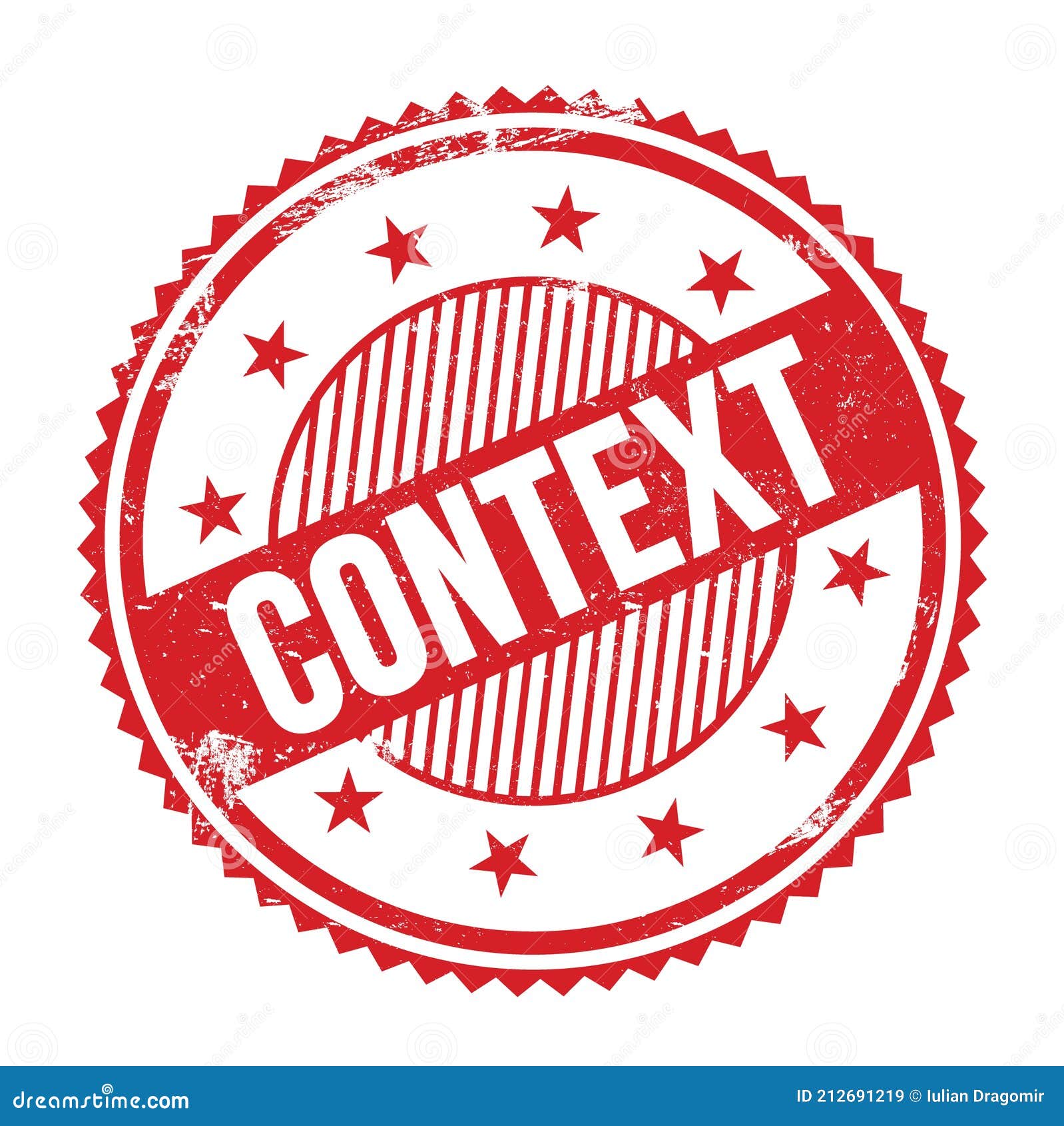 CONTEXT Text Written on Red Grungy Round Stamp Stock Illustration ...