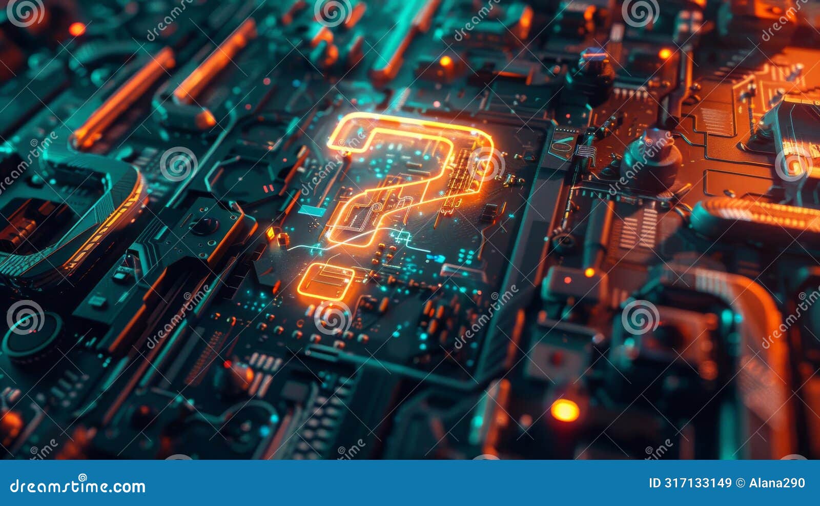 Contexte Technologique Abstrait Avec Symbole De Point D'interrogation ...