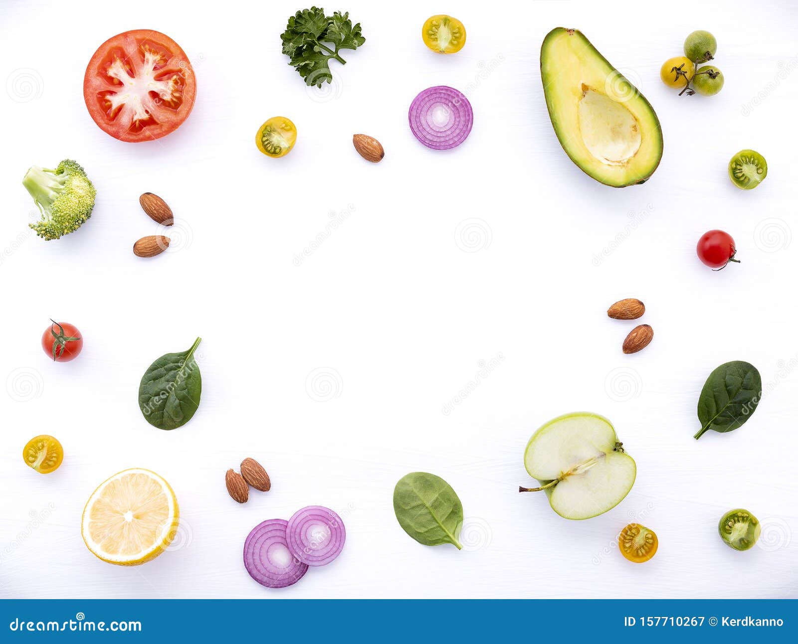 Contexto Alimentar E Conceito De Salada Imagem de Stock - Imagem de ...