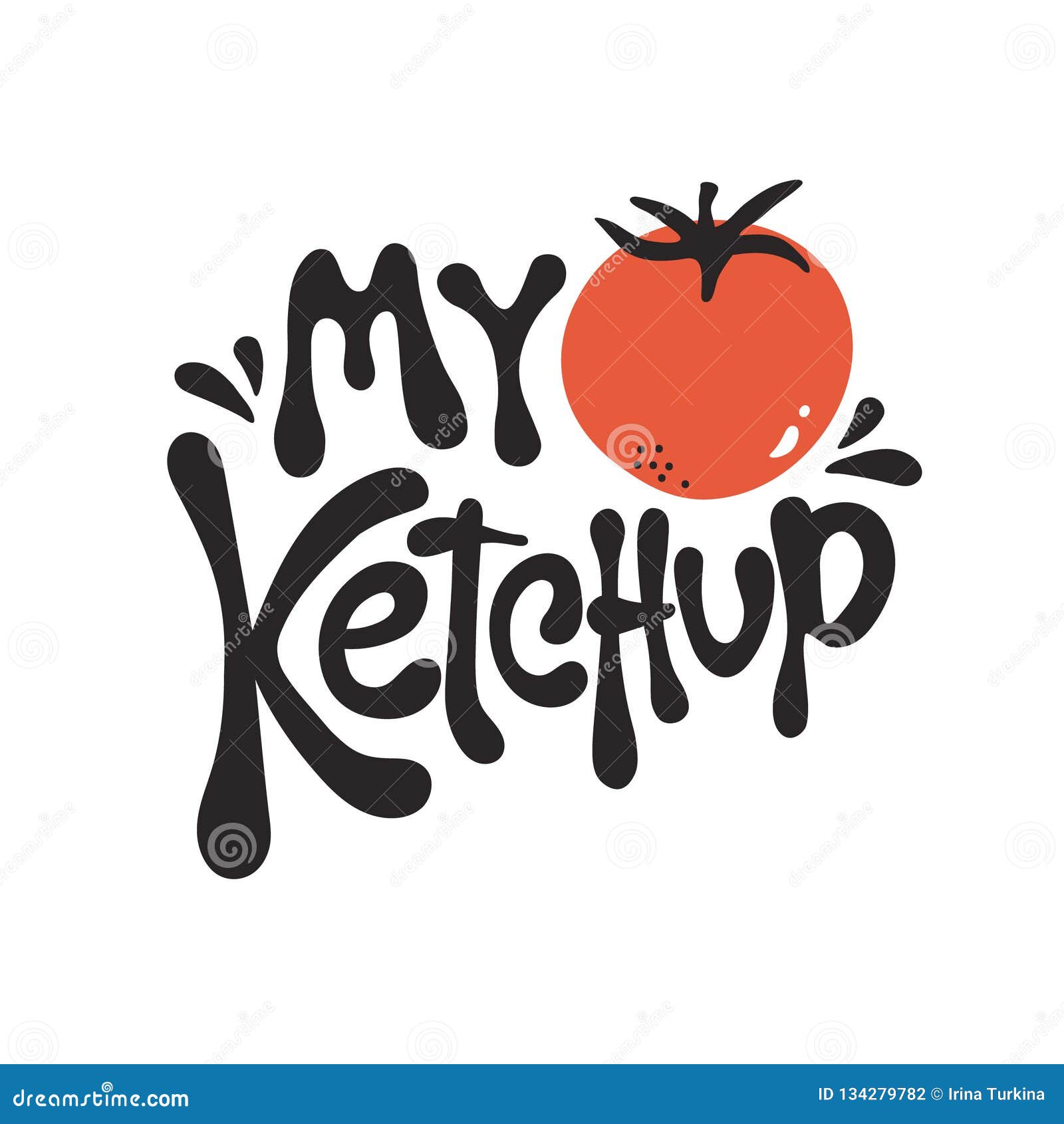 Contexto Con El Tomate Y Las Letras Mi Salsa De Tomate Ilustración del ...