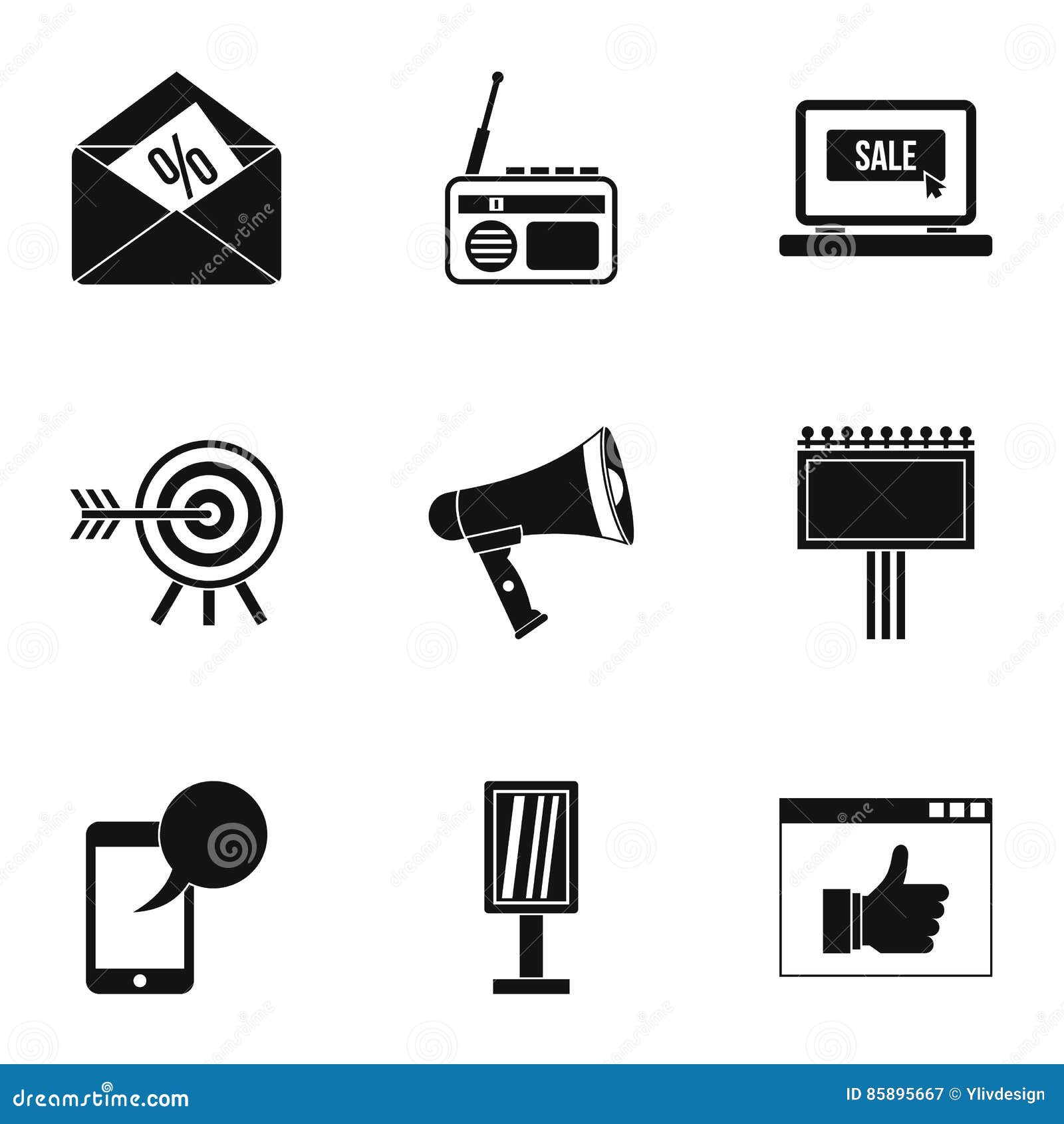 Contextual Advertising Icons Set, Simple Style Stock Vector ...