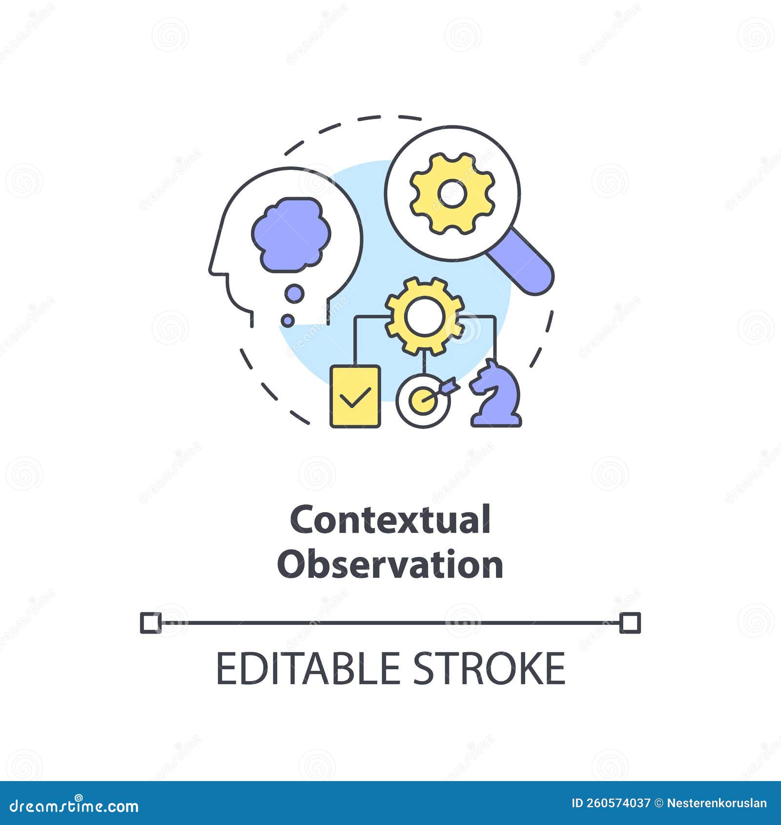 Contextual Observation Turquoise Concept Icon Vector Illustration ... Contextual Observation Turquoise Concept Icon Vector Illustration ...