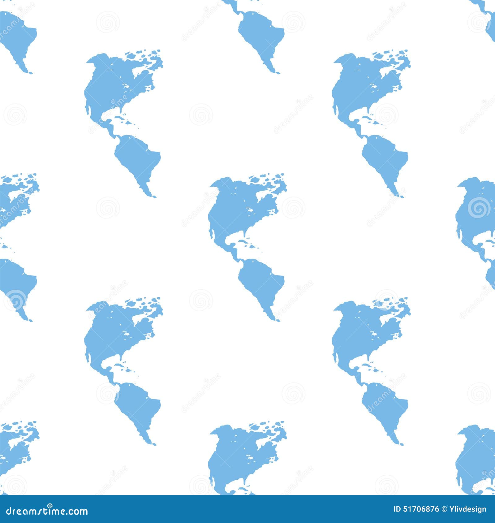 Americas Map - White Lands And Grey Water. High Detailed Political Map ...