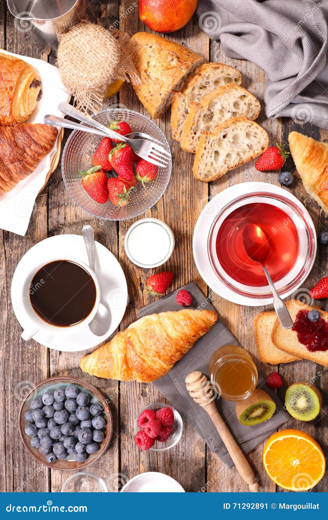 Continental breakfast stock image. Image of bread, breakfast - 71292891